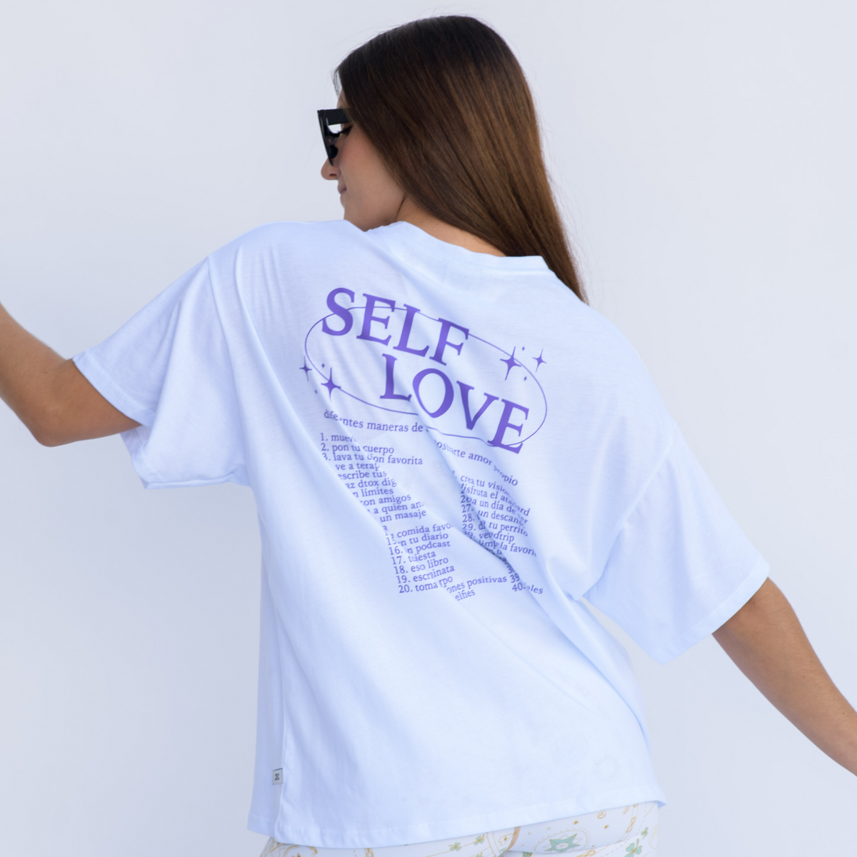 T-shirt Oversize Self Love Blanco – Astan Activewear
